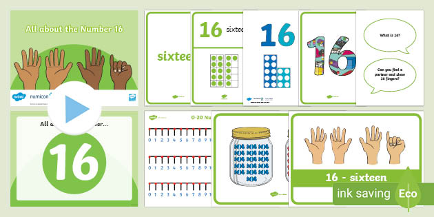 All About Number 16 Resource Pack (Includes Numicon Shapes)